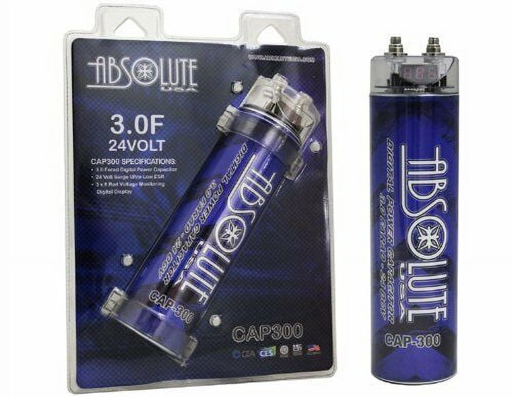 ABSOLUTE CAP300B Capacitor3 Farad Blue Power Car Capacitor for Energy ...