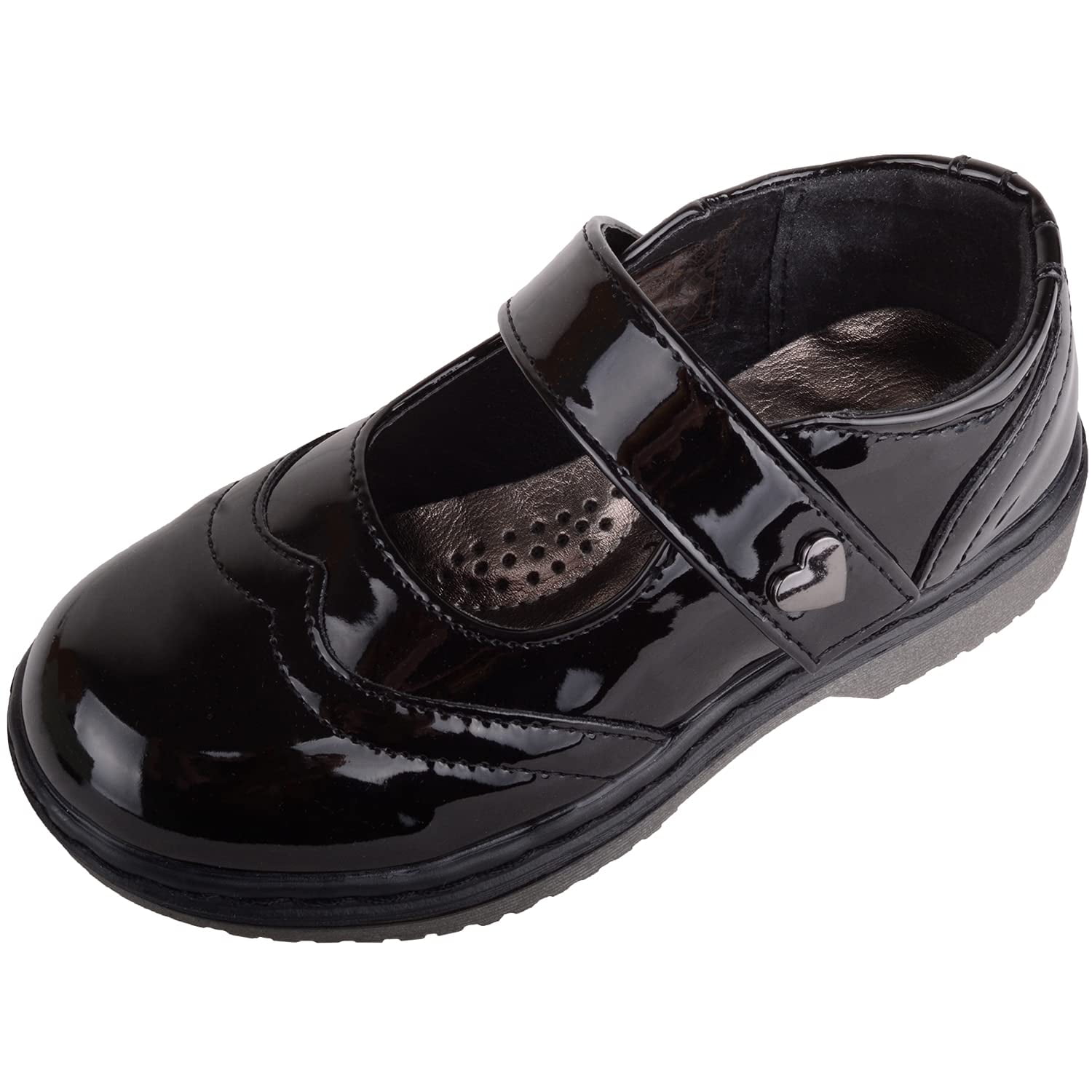ABSOLUTE FOOTWEAR Childrens Kids Girls Slip On Faux Leather Smart ...