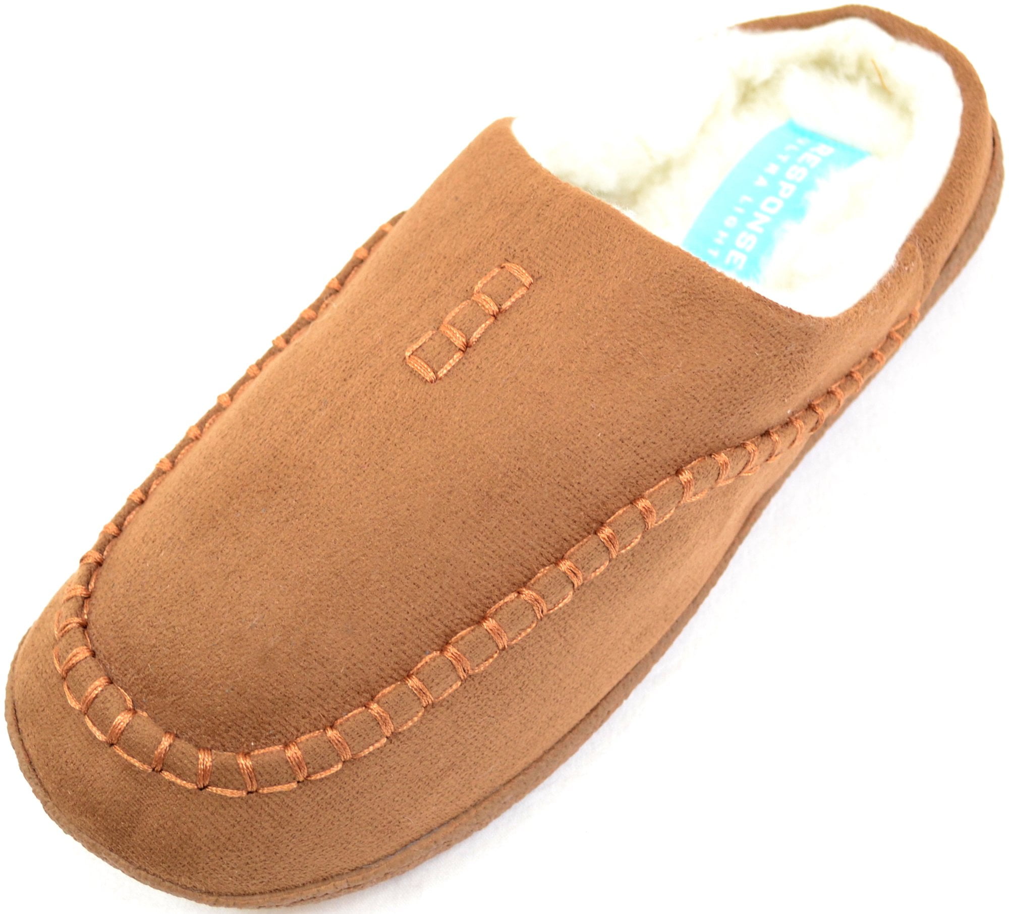 ABSOLUTE FOOTWEAR Mens/Gents Mules/Slippers/Indoor Shoes with Faux Fur ...