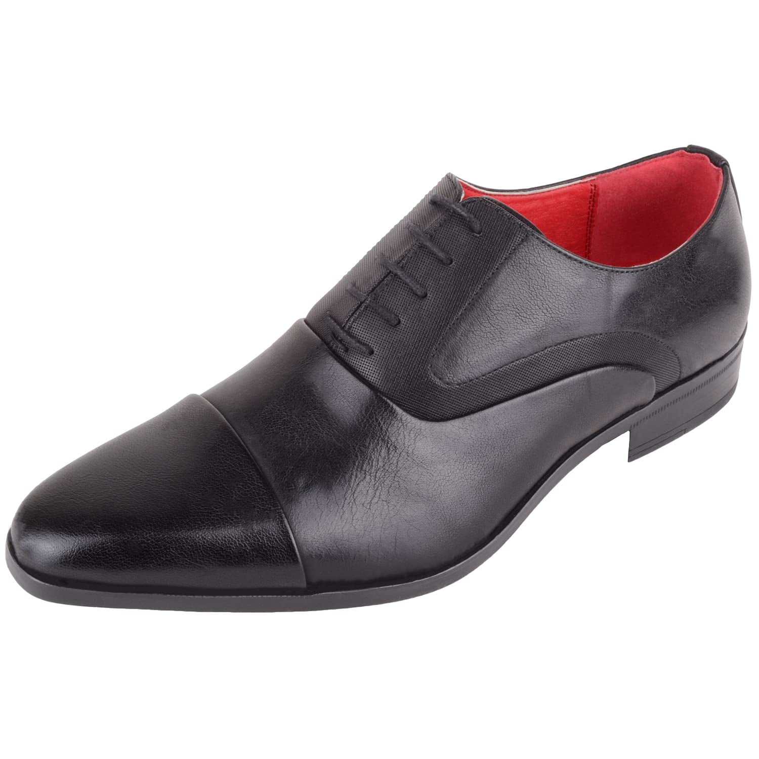 ABSOLUTE FOOTWEAR Mens Lace Up Faux Leather Smart Formal Work Wedding ...