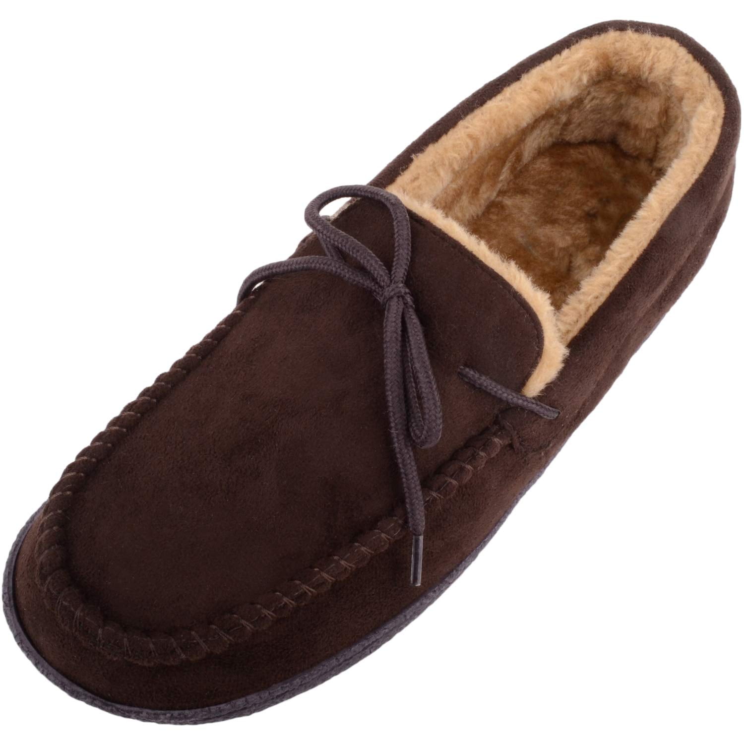 ABSOLUTE FOOTWEAR Mens Slip On Moccasin Style Slippers/Indoor Shoes ...