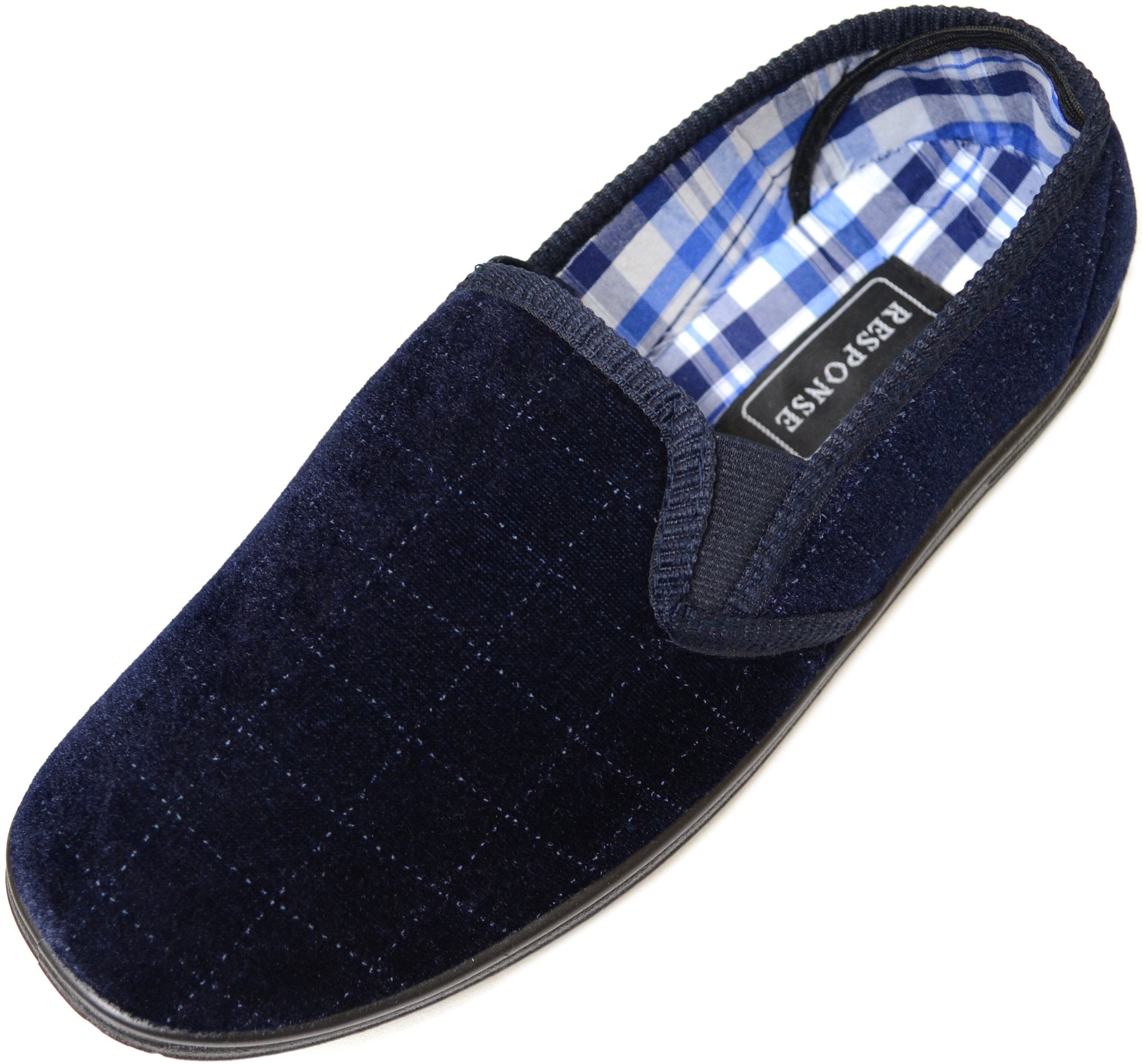 ABSOLUTE FOOTWEAR Mens Soft Velour Slippers/Indoor Shoes with Twin ...
