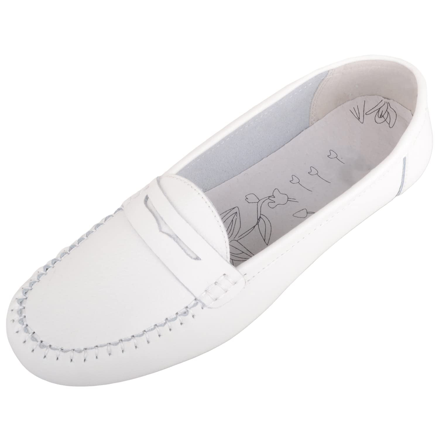 ABSOLUTE FOOTWEAR Womens Action Leather Slip On Mocassin Summer Loafers ...
