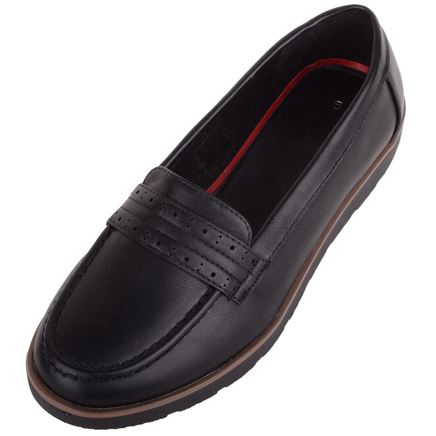 ABSOLUTE FOOTWEAR Womens Slip On Smart Formal Work School College Suit ...
