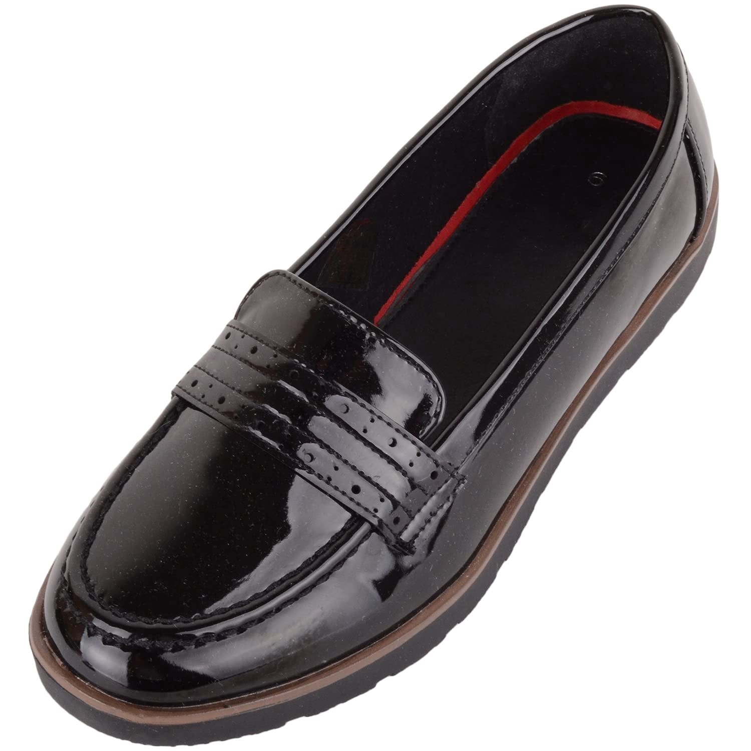 ABSOLUTE FOOTWEAR Womens Slip On Smart Formal Work School College Suit ...