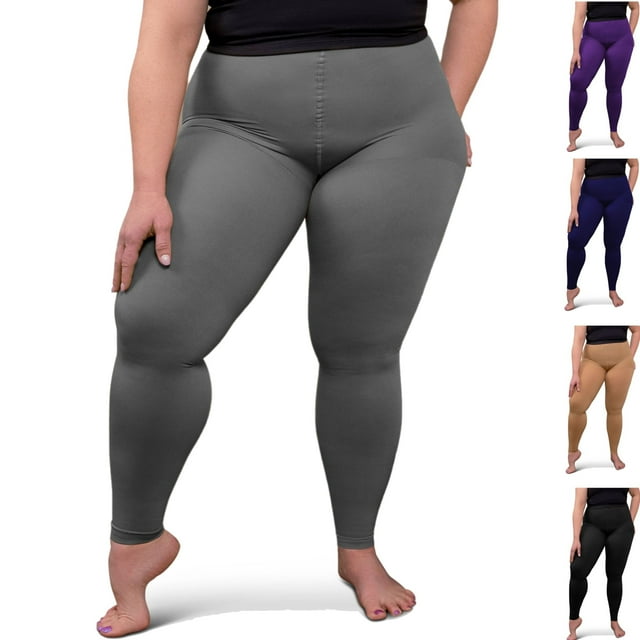ABSOLUTE SUPPORT Women Plus Size Footless Compression Stockings 20-30mmHg Grey, 4XL - Walmart.com