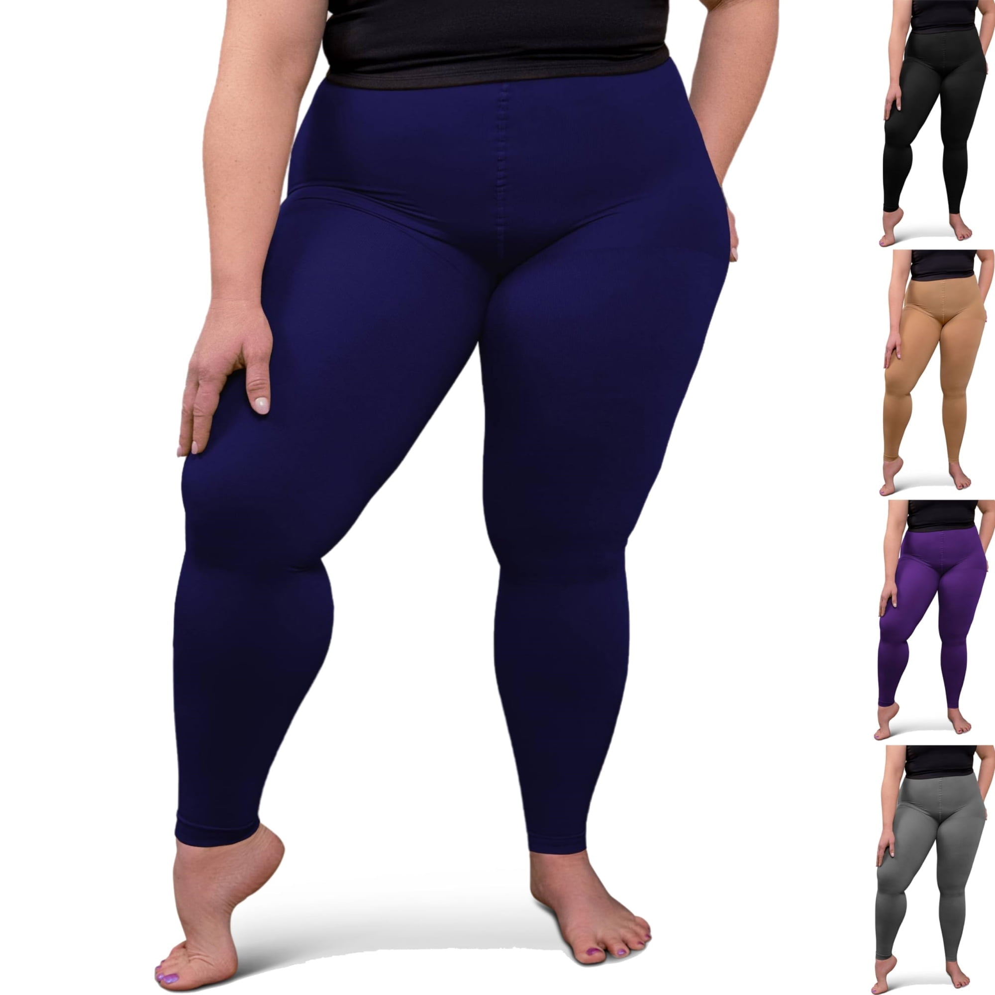 ABSOLUTE SUPPORT Plus Size Footless Compression Stockings 20-30mmHg ...