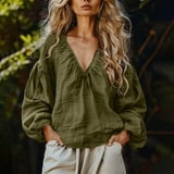 ABSUYY Womens Long Sleeve Scoop Neck Fitted T-Shirt Basic Layering Top ...