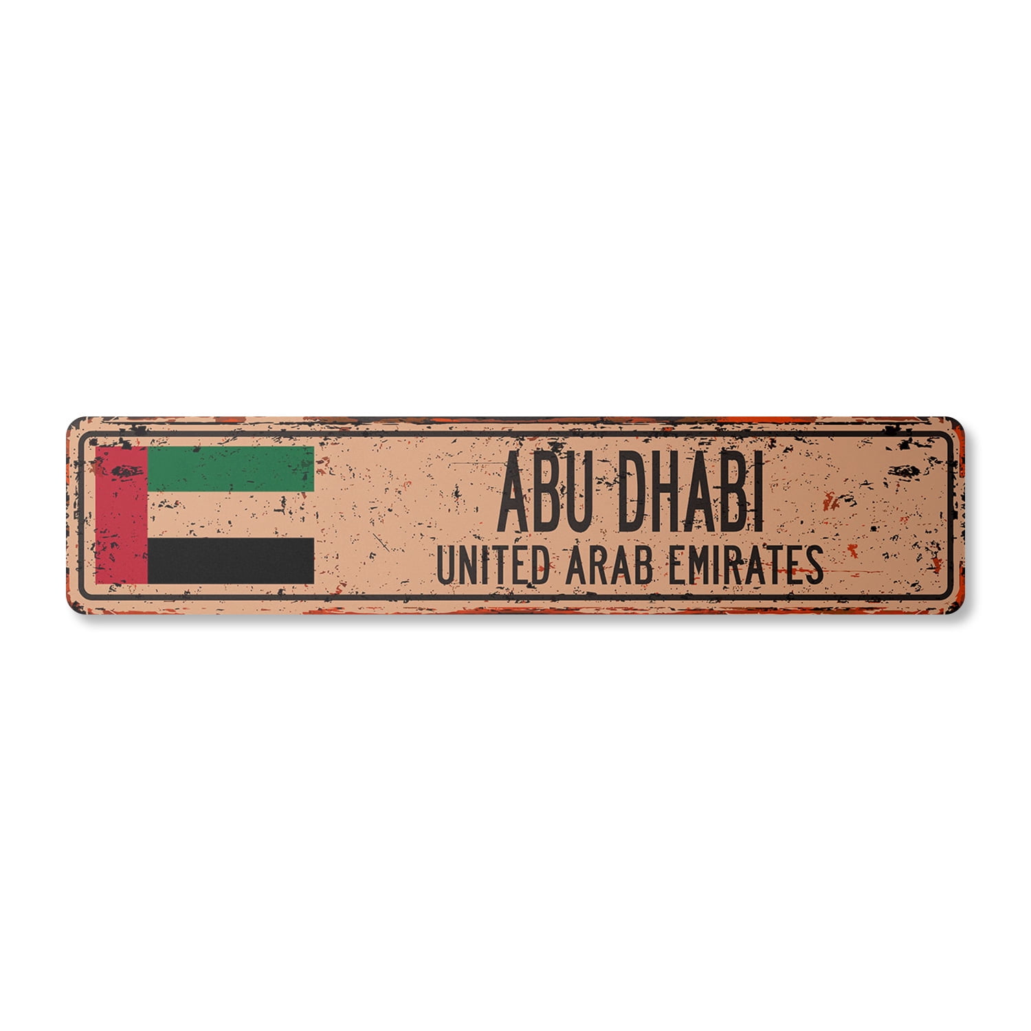 ABU DHABI UNITED ARAB EMIRATES Vintage Aluminum Street Sign Emirati ...