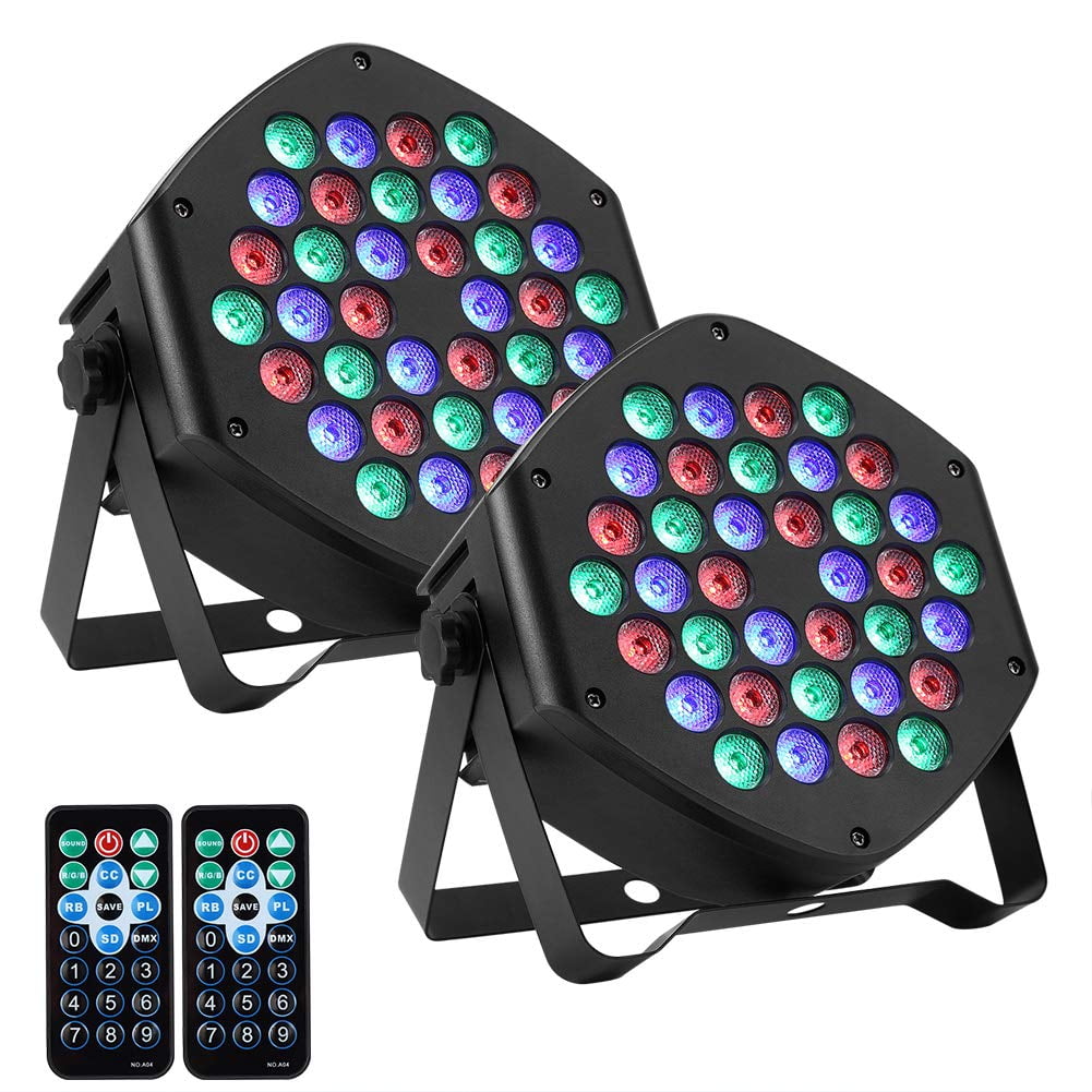 ABUKY RGB Stage Lighting 2Pack, 36LED Dj Par Lights, Uplighting for ...
