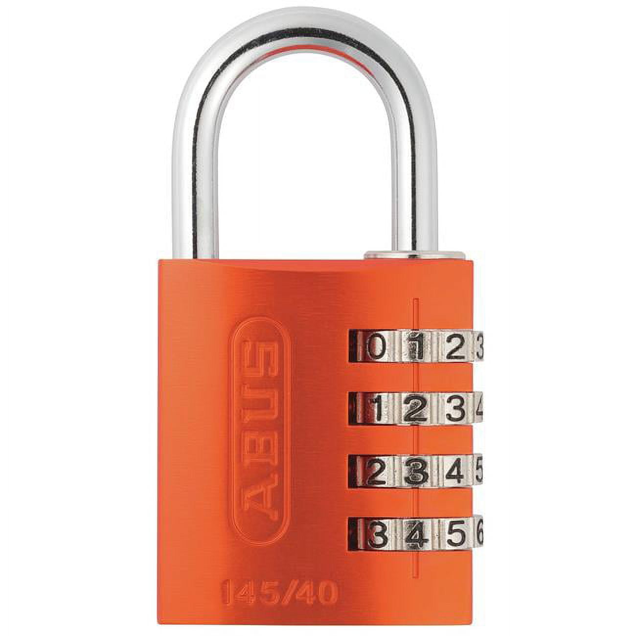 ABUS 145 by 40 C Aluminum Orange 4-Dial Resettable Combination Padlock ...