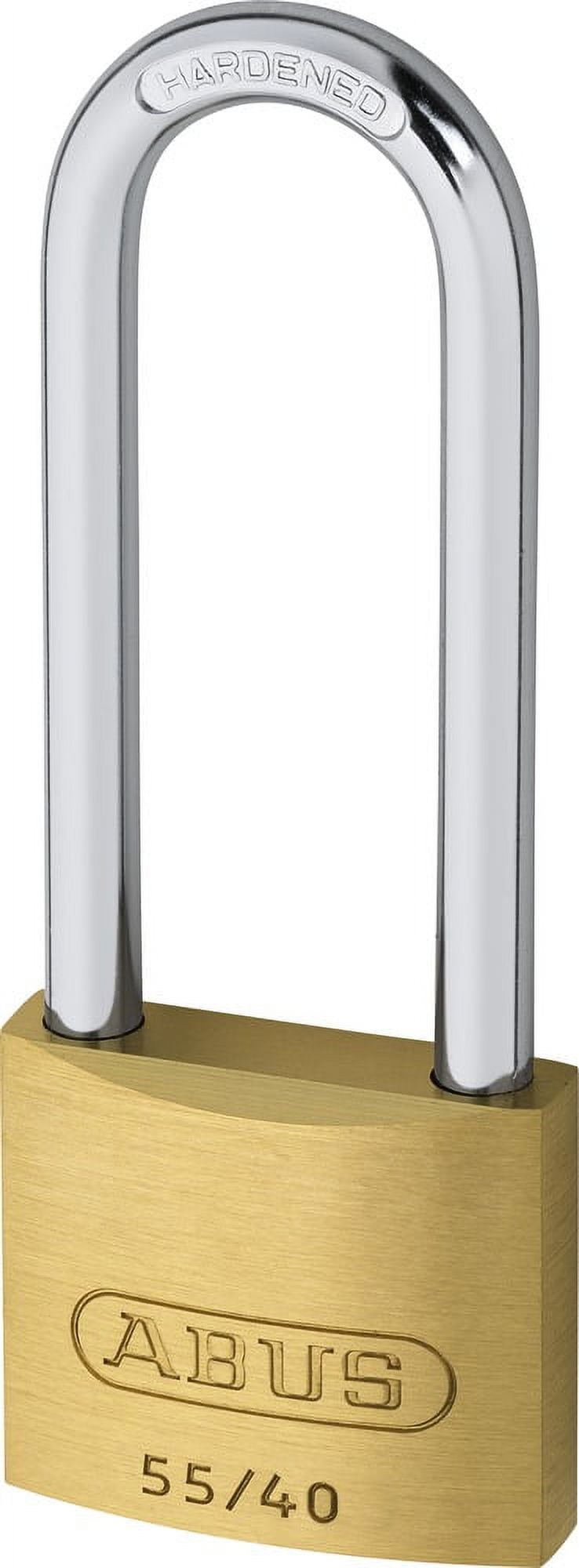 ABUS Outdoor Security Heavy Duty Brass Body Padlock, Extra Long Shackle 55/40HB63 KA 5402 ...