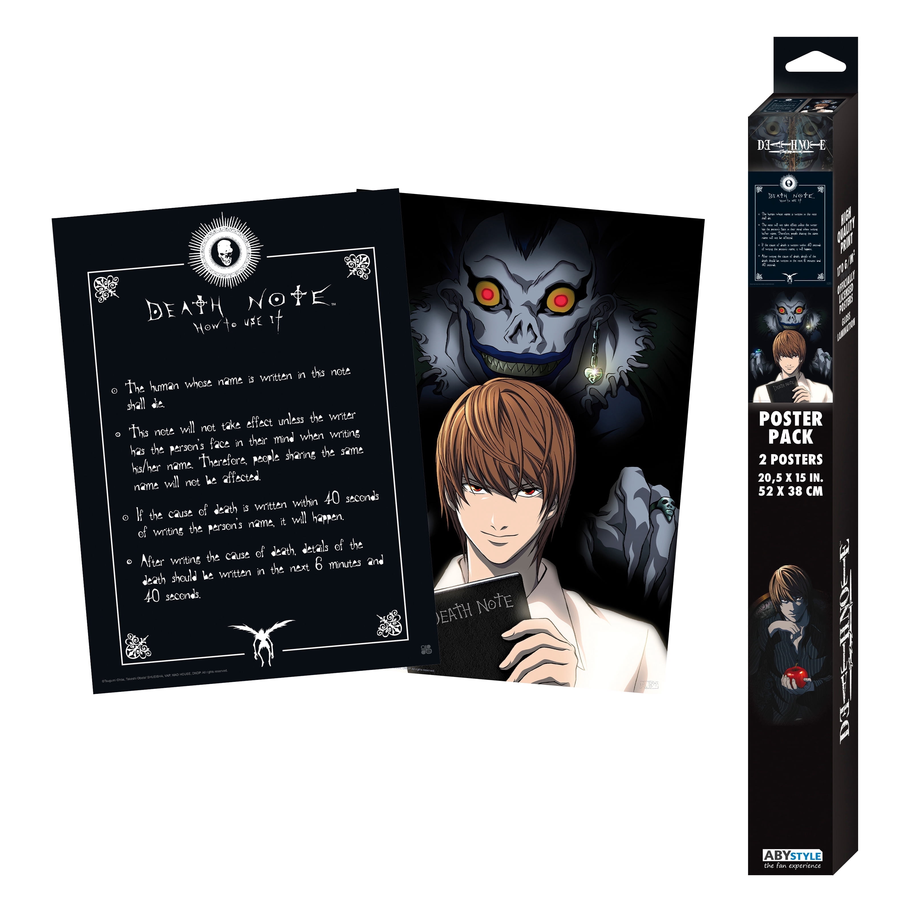 ABYstyle Death Note Boxed Poster Set – Light Yagami & Death Note Book ...