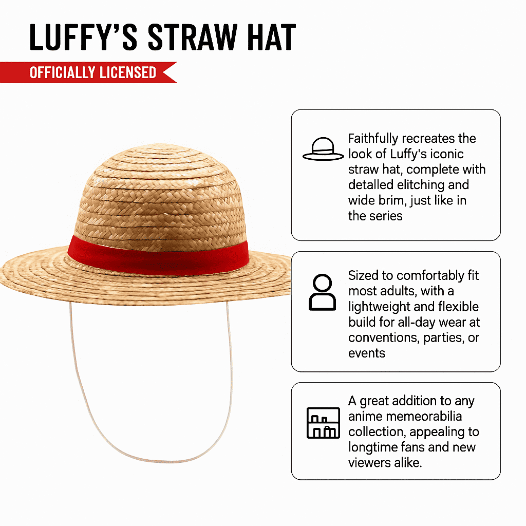 ABYstyle One Piece Monkey D. Luffy Straw Hat Adult Anime Manga Cosplay ...