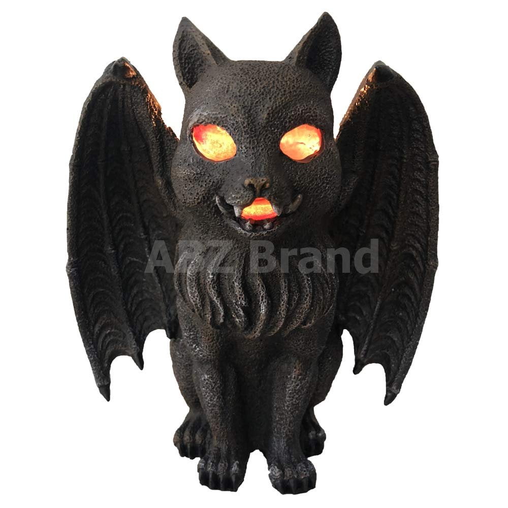 ABZ Brand Vampire Winged Red Eye Standing Cat Gargoyle Candle Holder ...