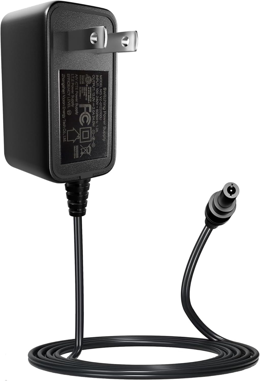 AC 100-240V to DC 12V 2A Power Adapter, 5.5mm x 2.1mm Plu, 24W 50-60Hz ...