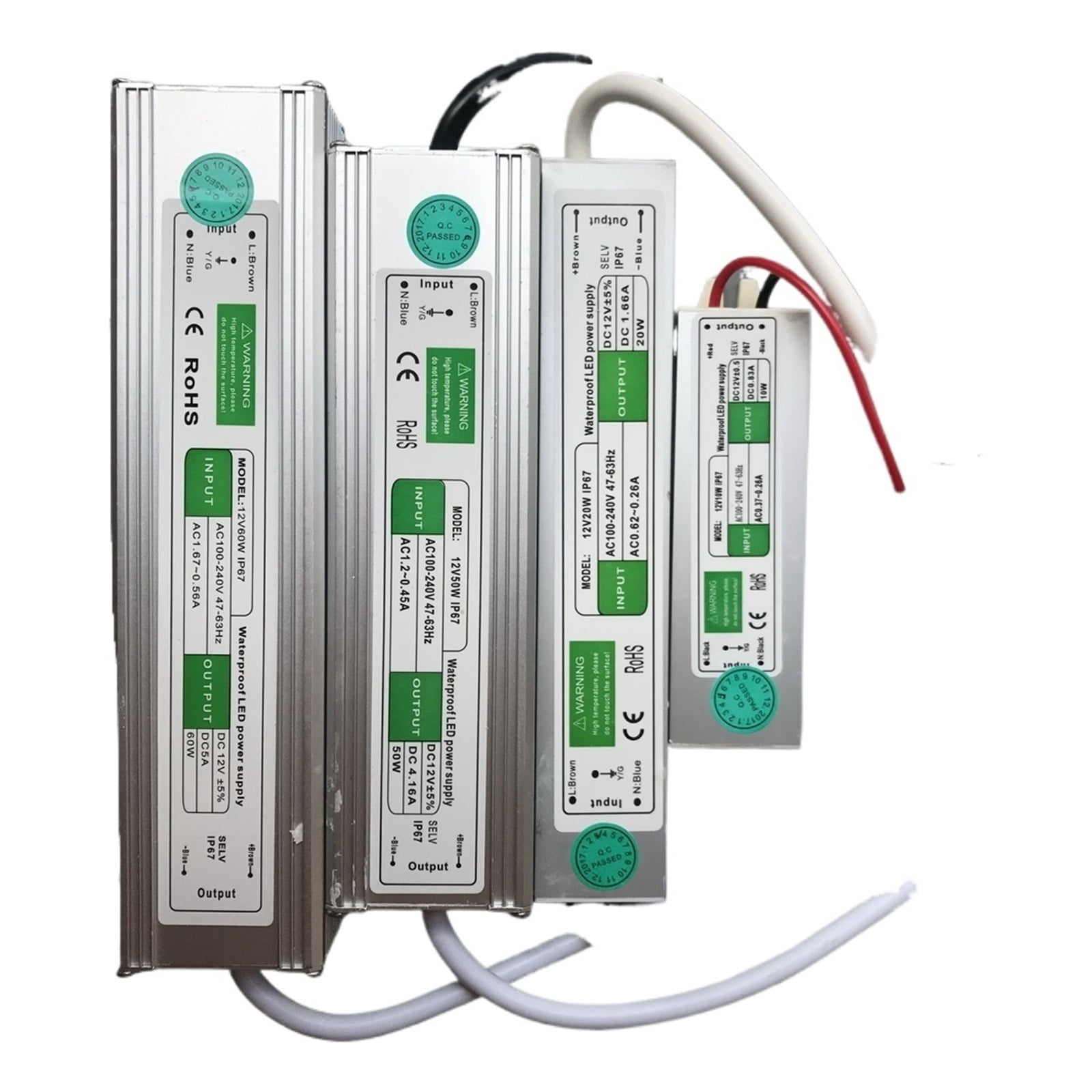 AC 110 220 To DC 12V 24V Waterproof LED Driver 10W 20W 30W 50W 60W 100W ...