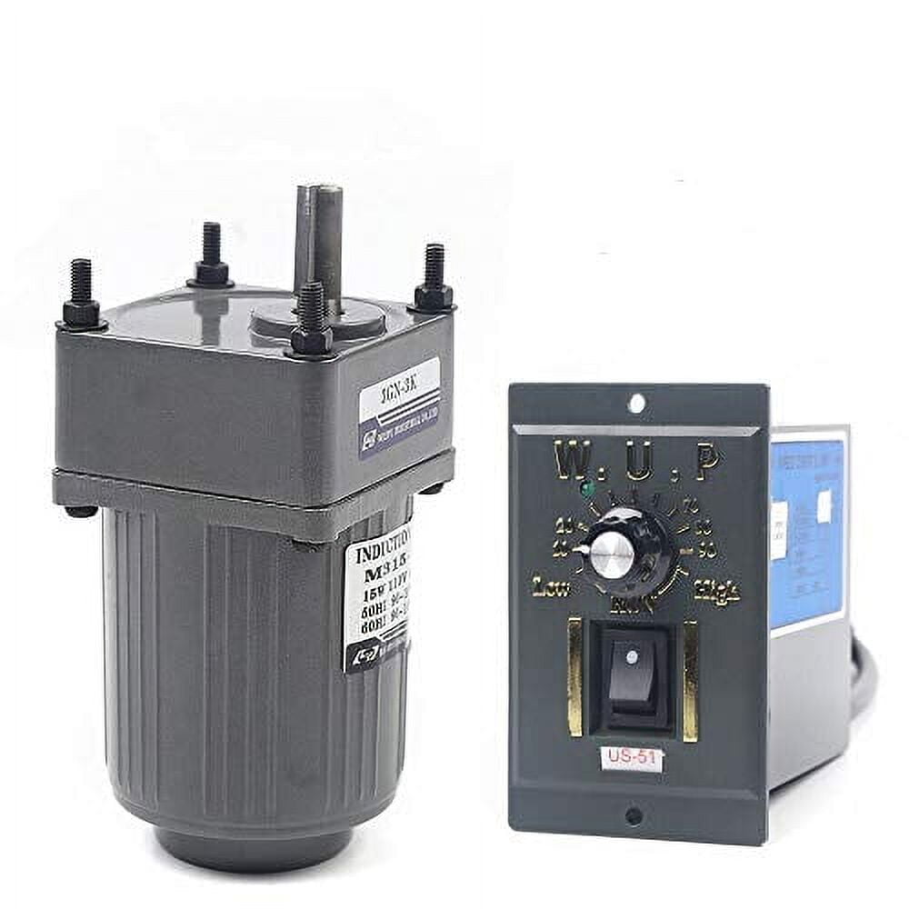 AC 110V 15W Electric Single-Phase Motor Gear Motor Speed Controller 0 ...