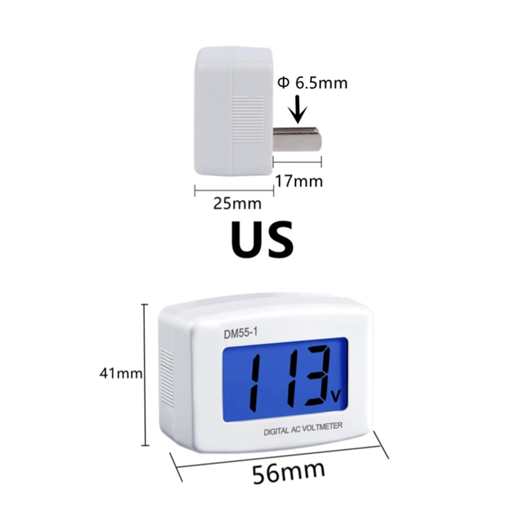 AC 110V 220V Digital Voltmeter EU US Plug Volt Meter Socket Voltage ...