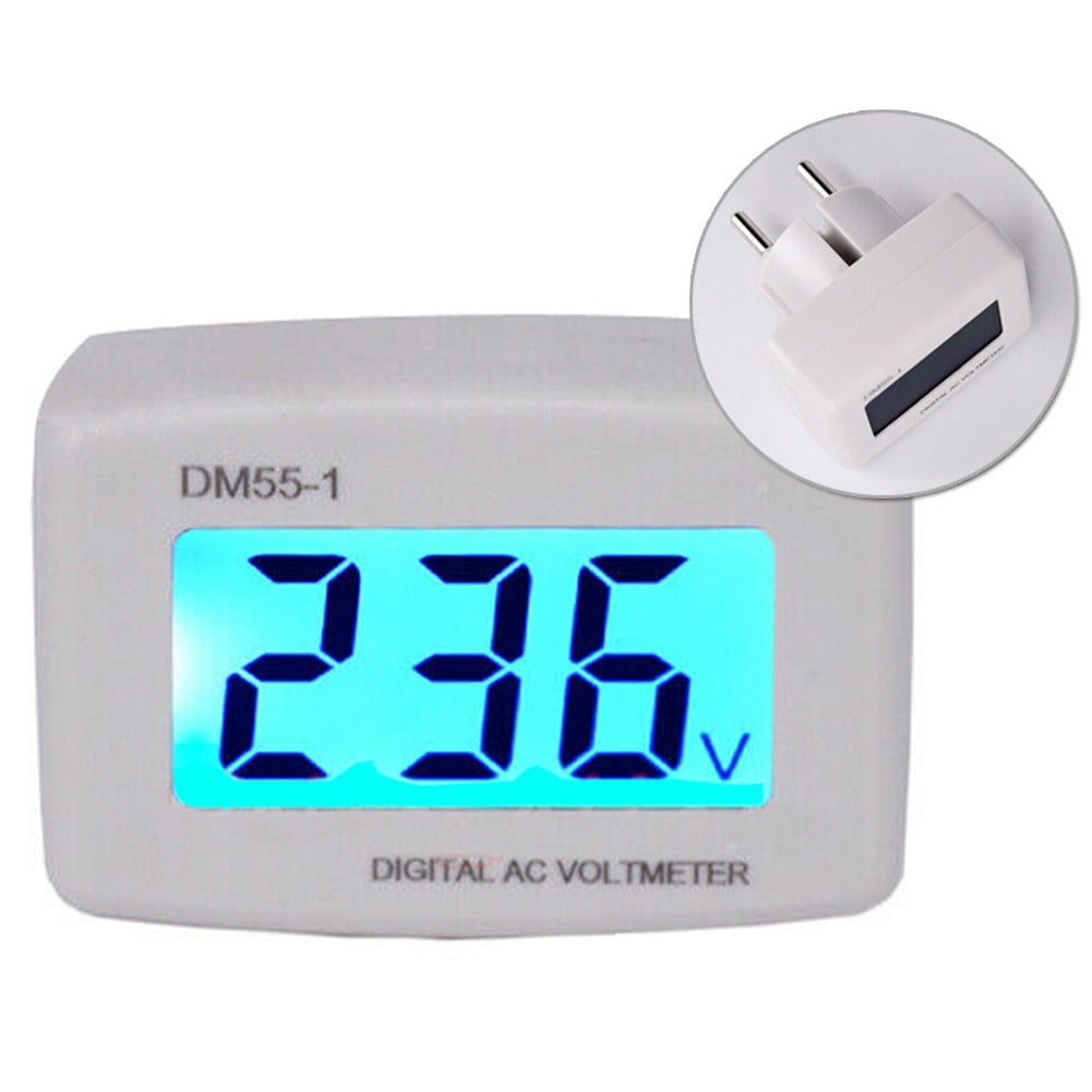 AC 110V-300V 120V 230V LCD Digital Voltmeter Plug-in Home Voltage Meter ...
