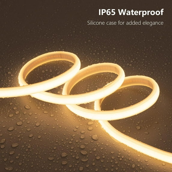 AC 110V COB LED Rope Light 65.6ft, Warm White 3000K, Super Bright 200W ...