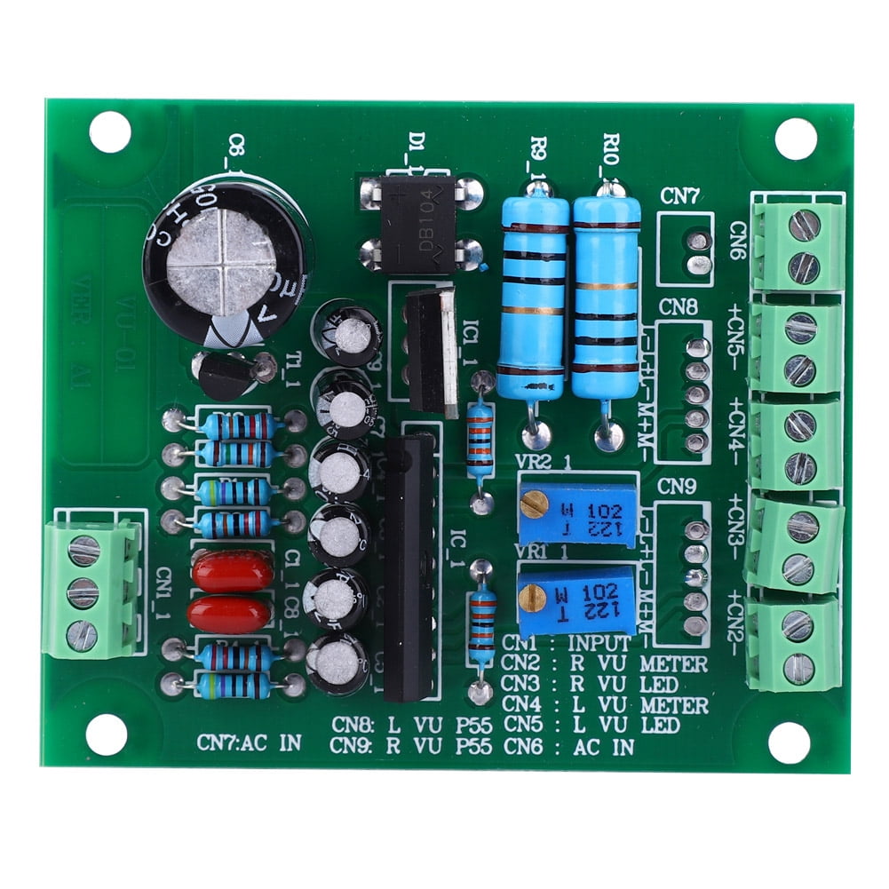 AC 12V Stereo VU Meter Driver Board & Amplifier DB Audio Level Meter ...