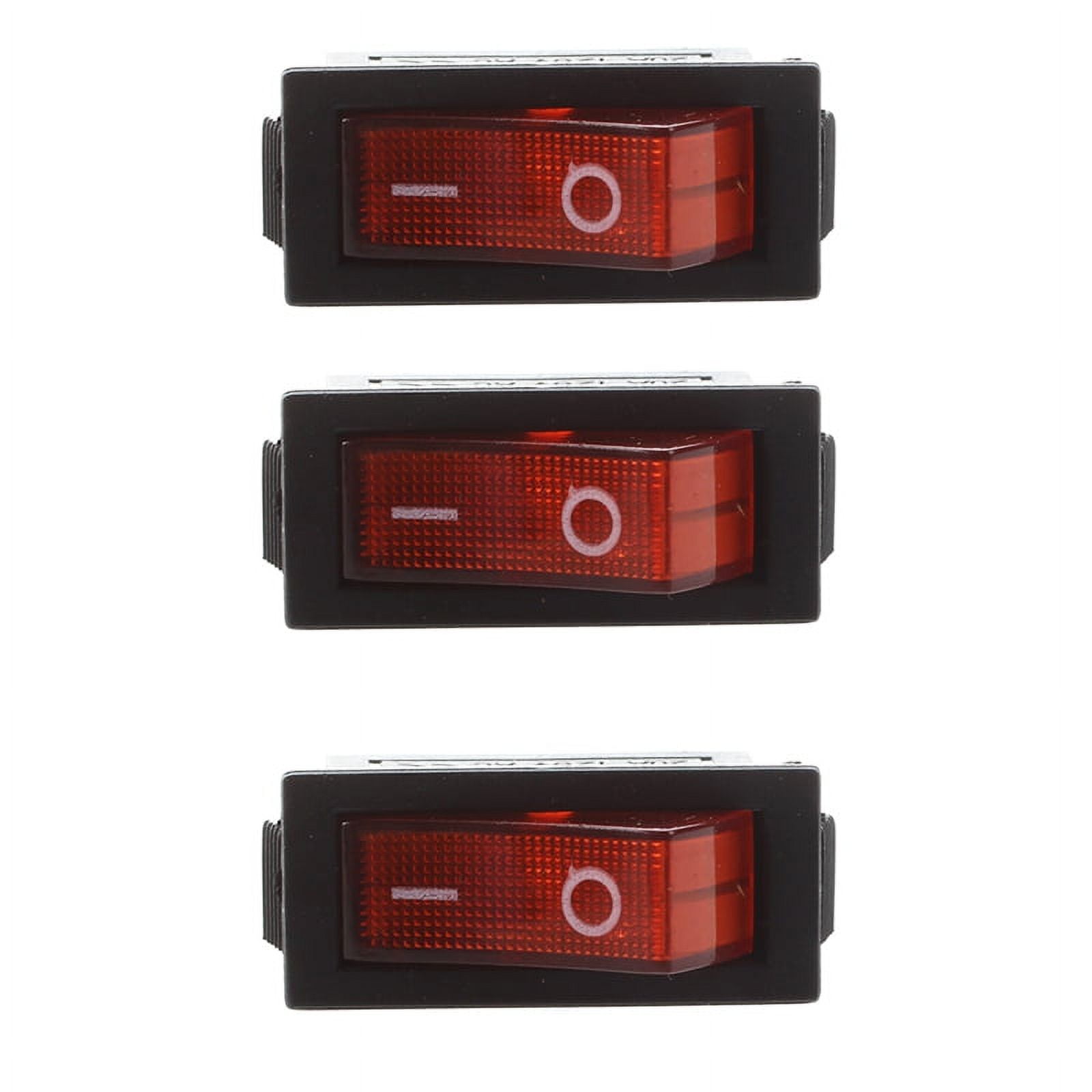 AC 16A/250V 20A/125V Red Light Illuminated on SPST Boat Rocker Switch x 15 Pcs - Walmart.com