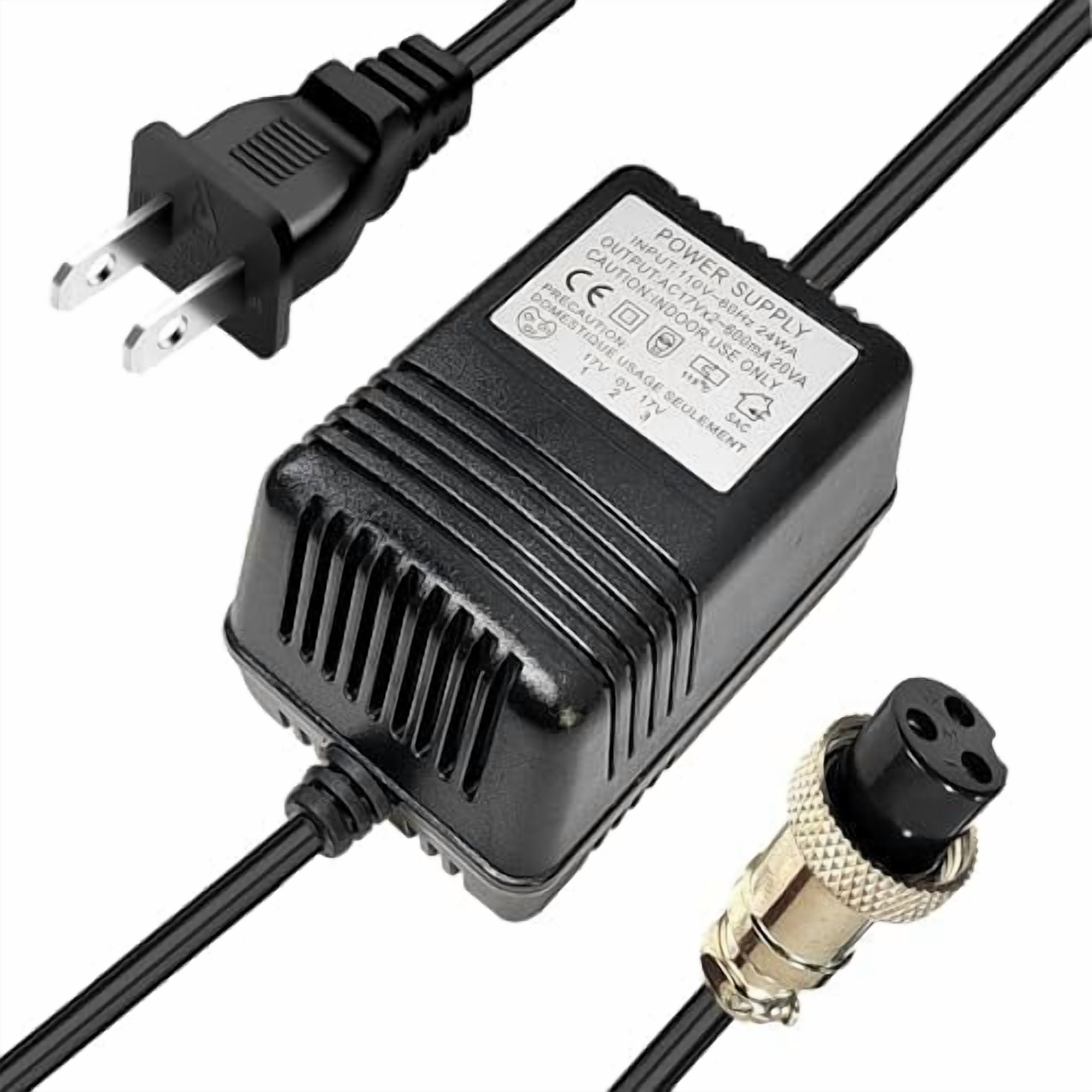 AC 17V 600mA Power Adapter with 3-Pin Connector, for Yamaha MG16 MG82X ...