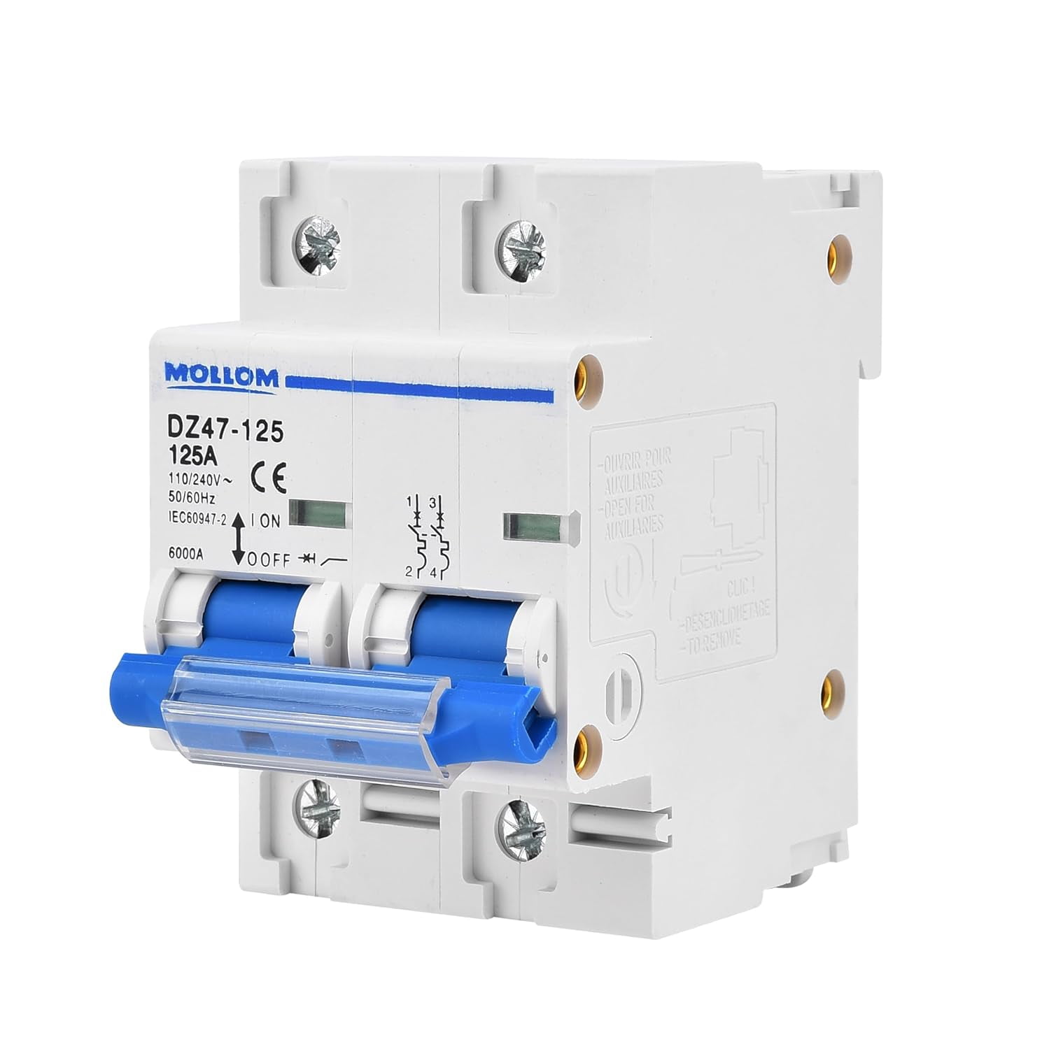 AC 2 Pole Miniature Circuit Breaker, 110V-240V 125Amps, Scene ...