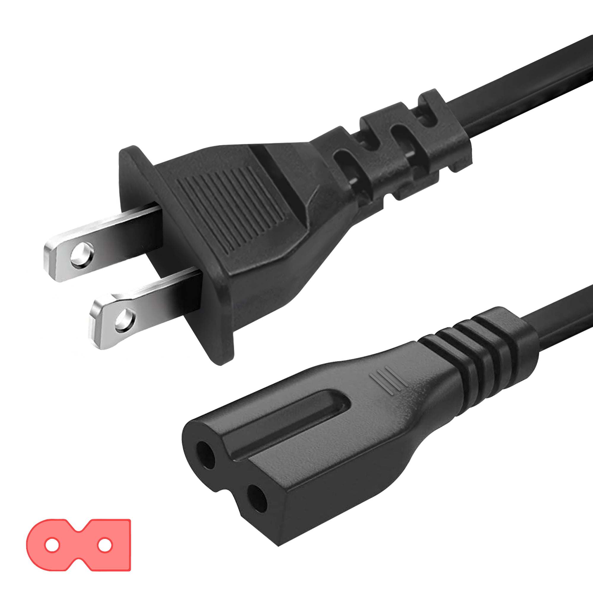 LORDTRONICS, AC Power Cord, 2 Prong, 10ft Polarized C7P Replacement ...
