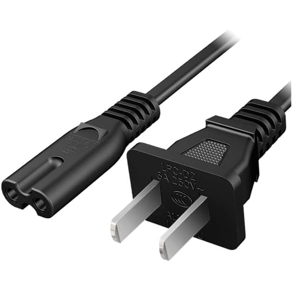 AC 2 Prong Power Cord 3FT C7 Figure 8 Power Cable for Samsung TV, LG ...