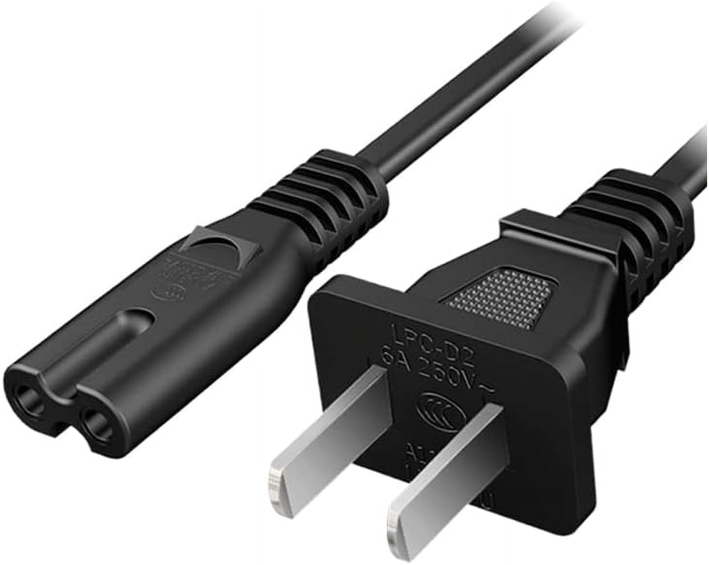 AC 2 Prong TV Power Cord 15ft Power Cable C7 Figure 8 for Samsung ...