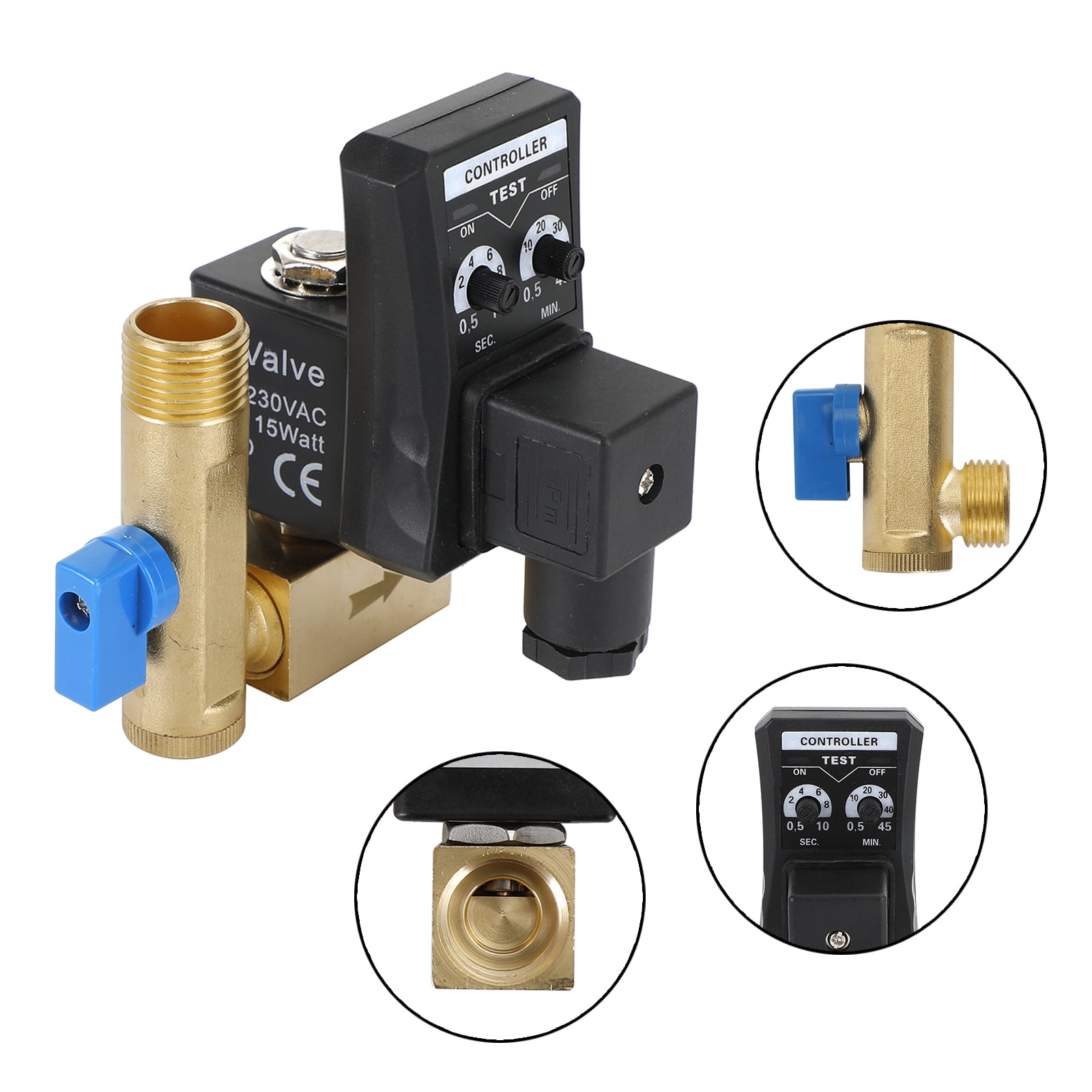 AC 220V 1/2" Automatic Electronic Timed Air Compressor Auto Drain Valve ...