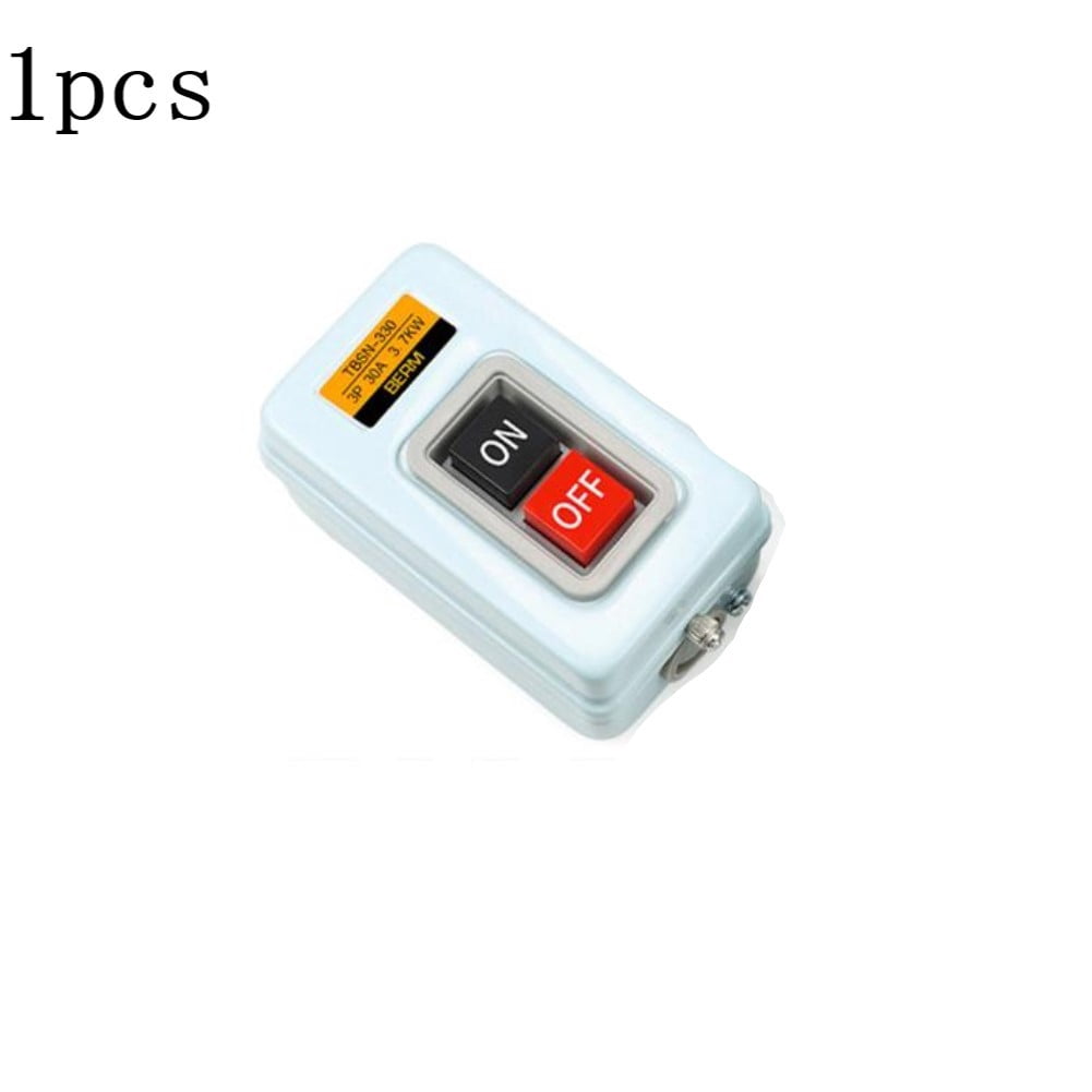 AC 220V/380V Push Button Switch On/Off Switch 3-Phase Self-locking ...