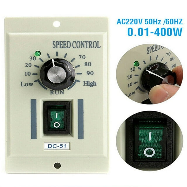 Ac 220V 400W Knob Motor Speed Controller Dc 0-90V Variable Adjust Lathe ...