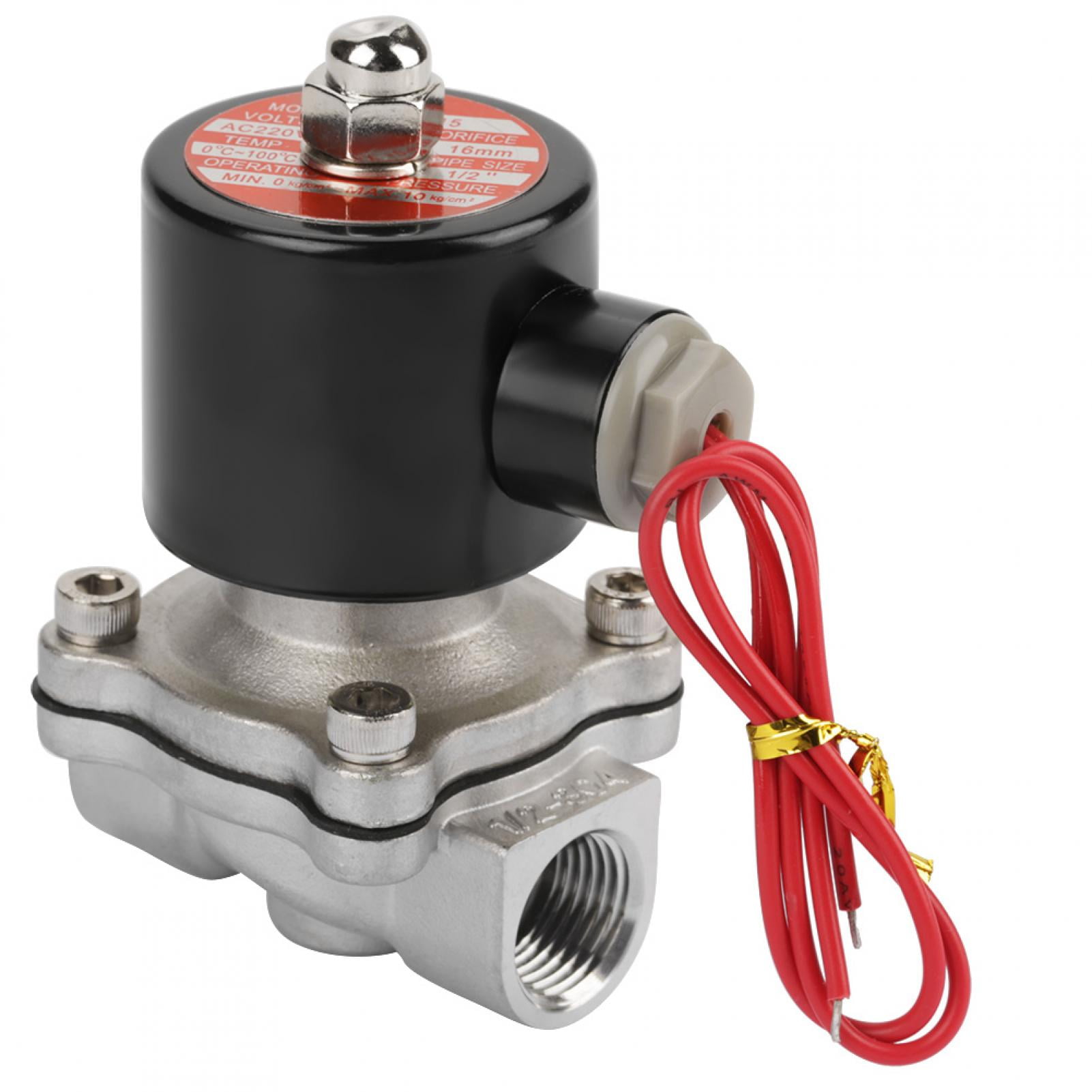 AC 220V G1/2 Stainless Steel 304 Electric Solenoid Valve, Normally Closed, 2-Way 2-Position for ...