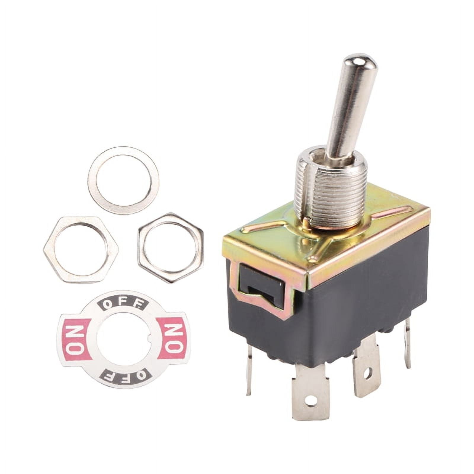 AC 250V/10A 125V/15A DPDT 3 Position ON//ON 6 Pins Toggle Switch Black+Silverk5461 - Walmart.com