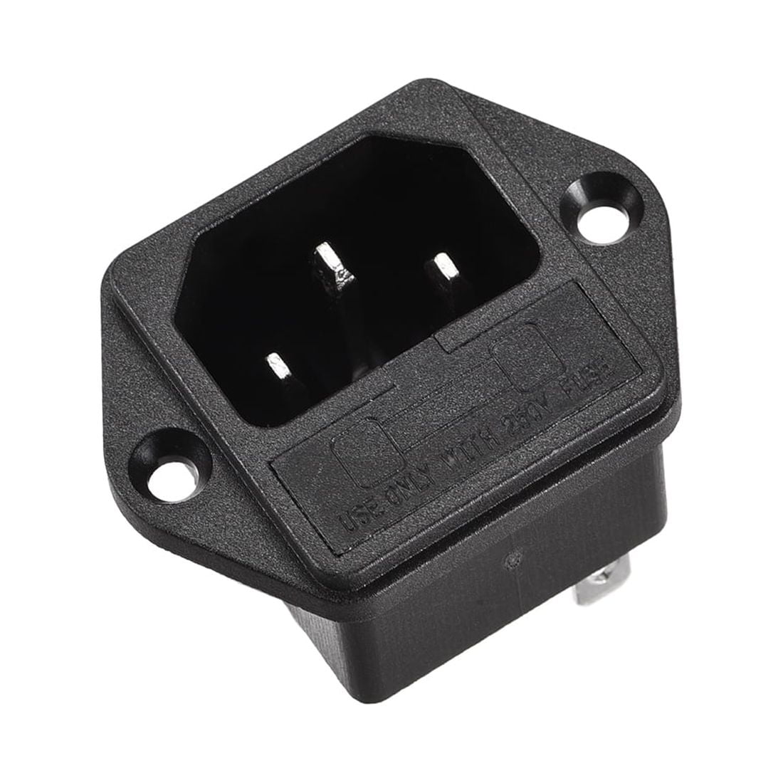 AC 250V 10A 250V 6.3A 3 Pins IEC320 C14 Inlet Power Socket w Fuse ...