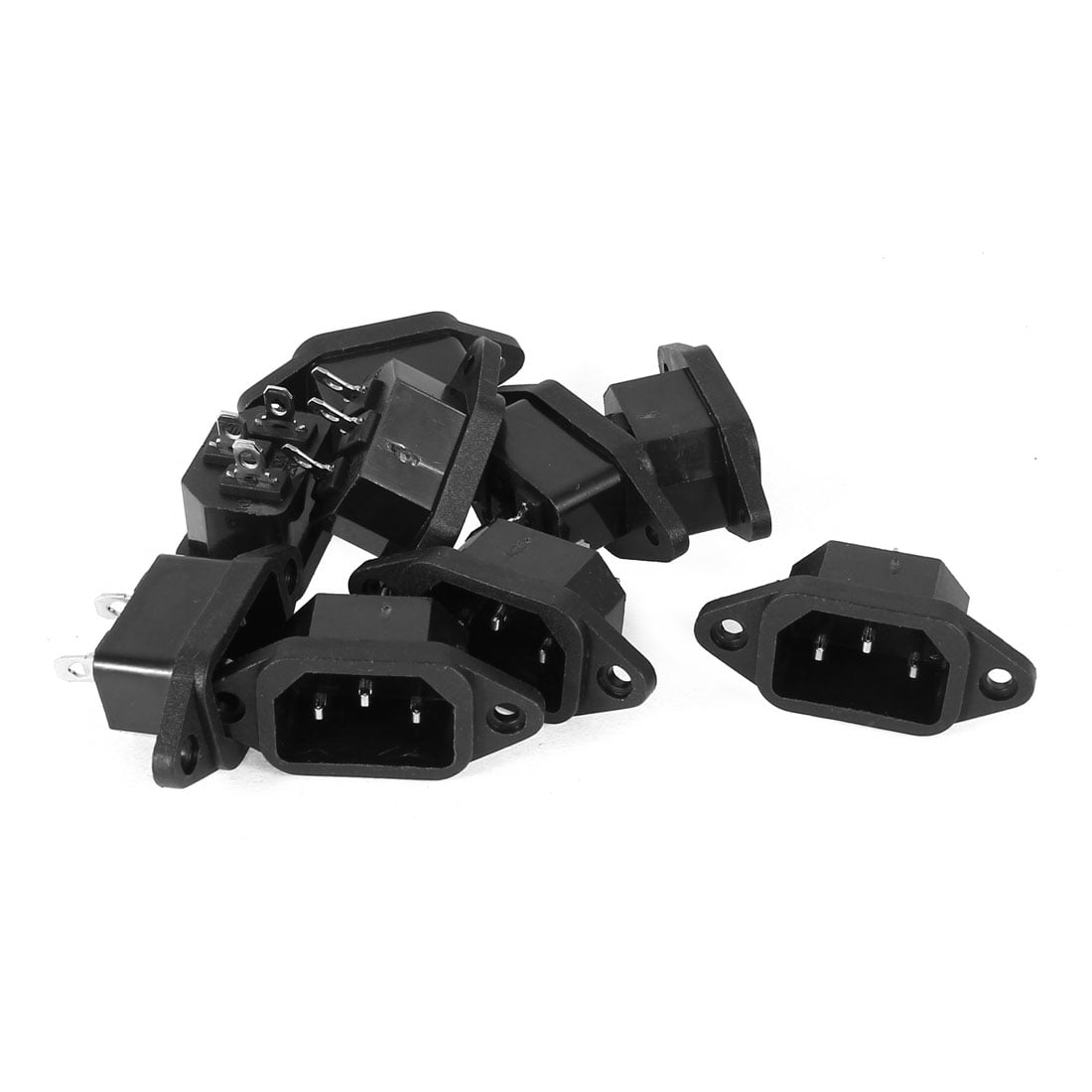 AC 250V 10A Electrical Black IEC C14 Power Panel Mount Adapter Socket 9 ...