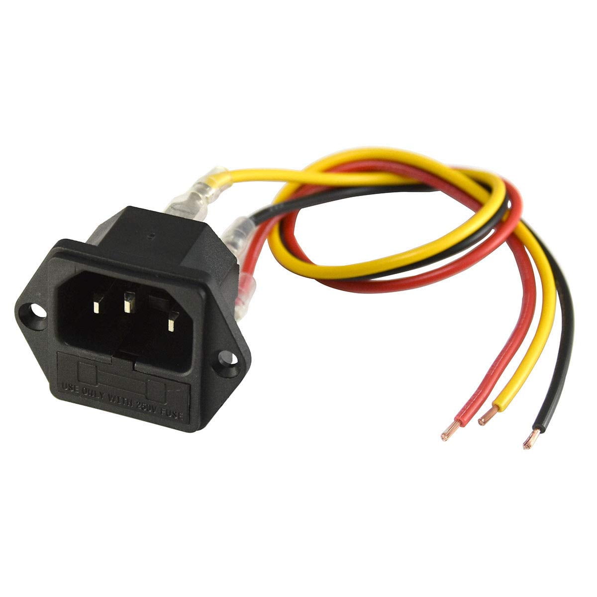 AC 250V 15A IEC320 C14 Male Power Cord Inlet Socket with Holder,3Pin ...