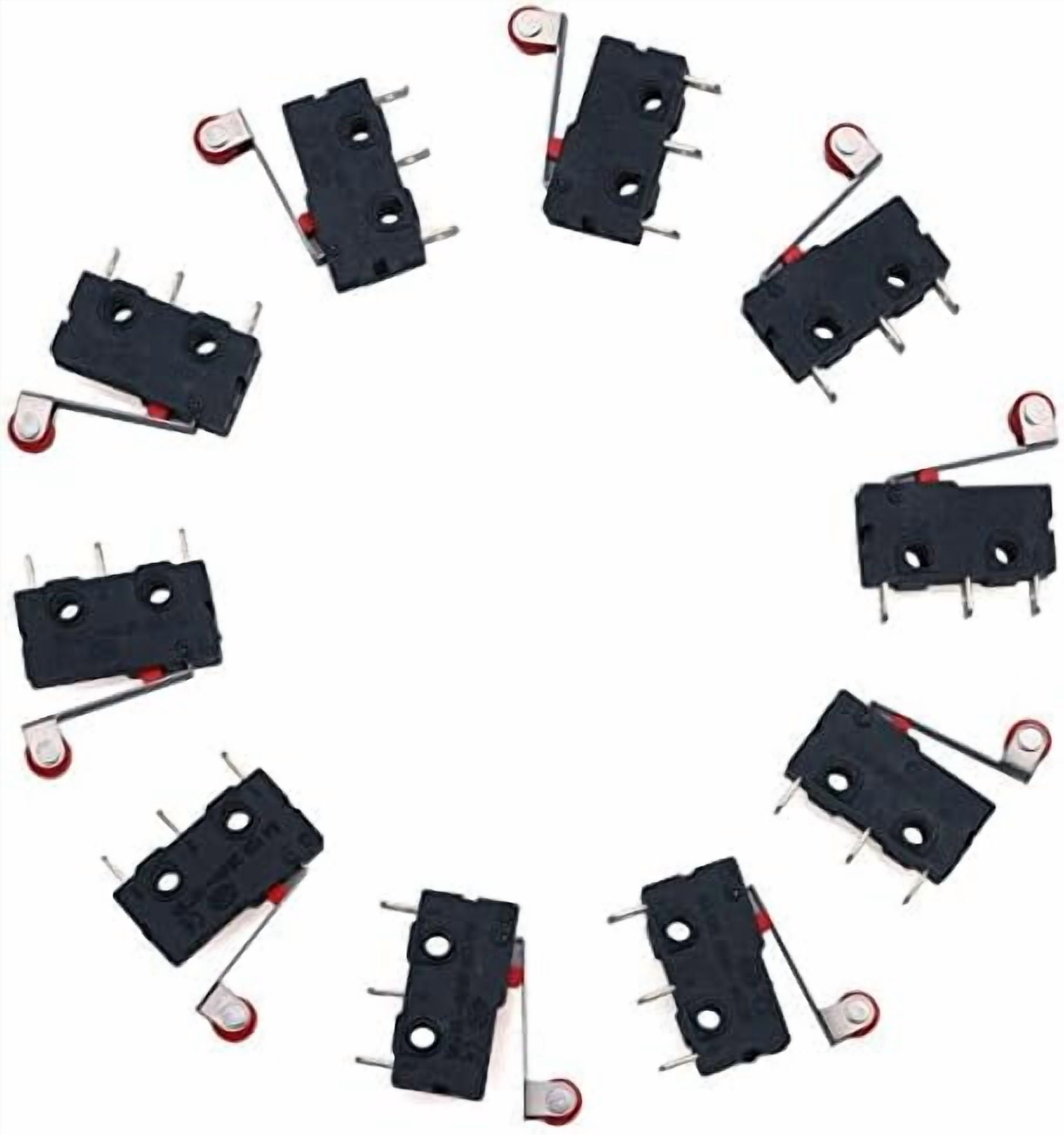 AC 250V 5A SPDT 1NO 1NC Momentary Hinge Roller Lever Switches 3 Pins 10 ...