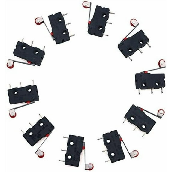 AC 250V 5A SPDT 1NO 1NC Momentary Hinge Roller Lever Switches 3 Pins 10 ...