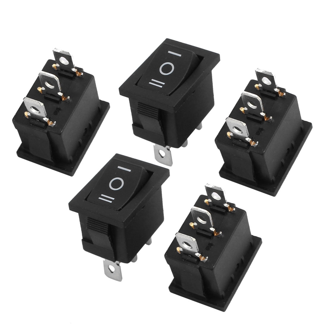 AC 250V 6A 125V 10A SPDT 3 Position Latching Mini Rocker Switches 5Pcs ...