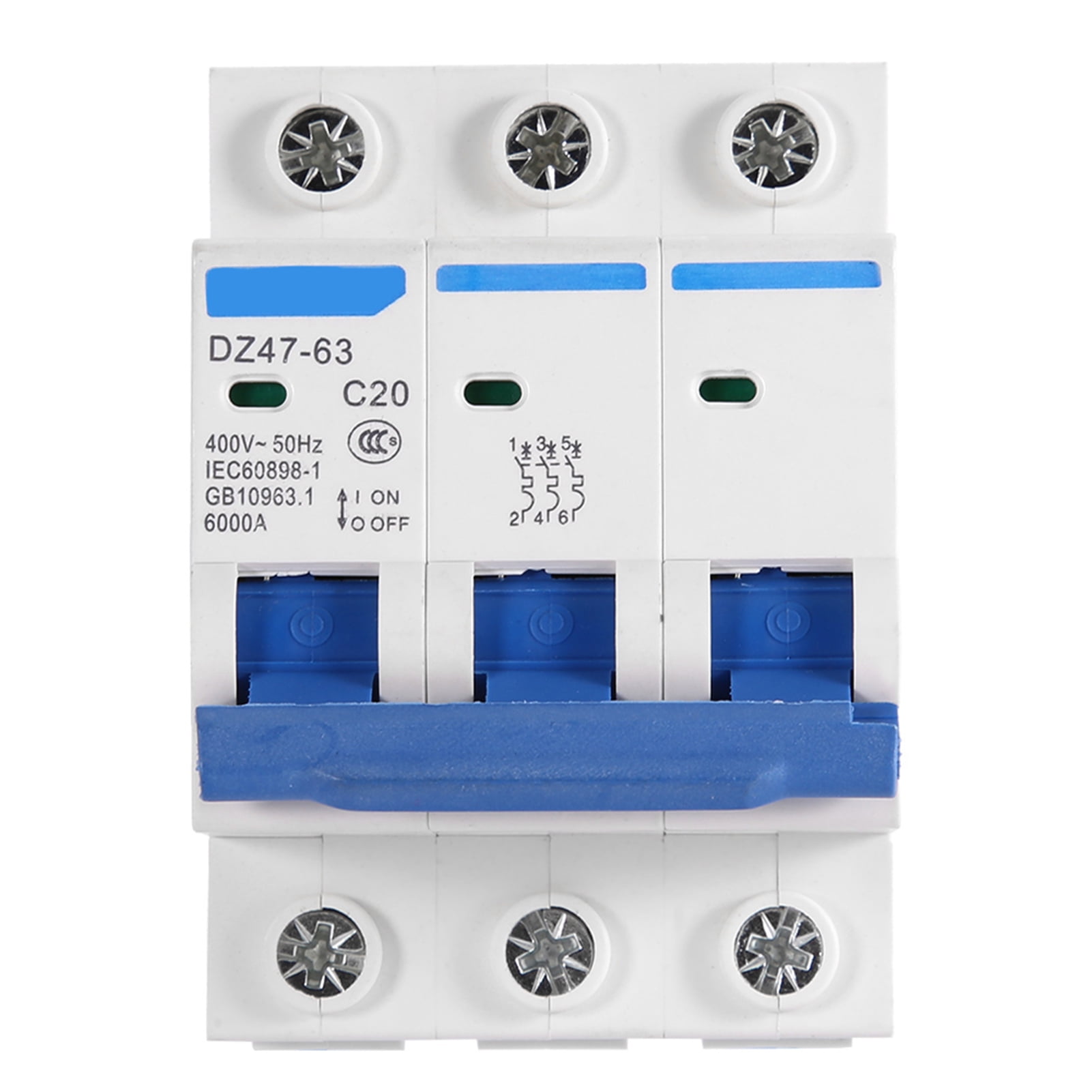 AC 400V 6/10/16/20A 3 Pole Miniature Circuit Breaker MCB Safety Breaker ...