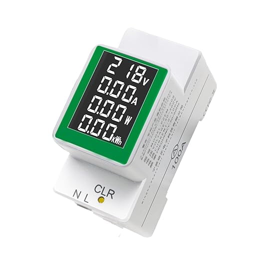 AC 50-300V 100A Multi Function Voltage Amperage Power Meter, Din Rail ...