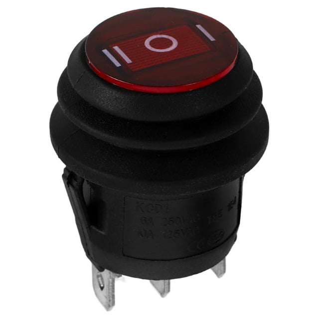 AC 6A/250V 3 Pin Round Rocker Toggle ON/OFF Waterproof SPDT Button For ...