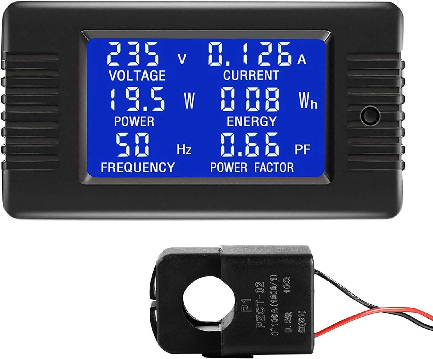 AC 80-260V 100A CRS-022B LCD Display Digital Current Voltage Power ...