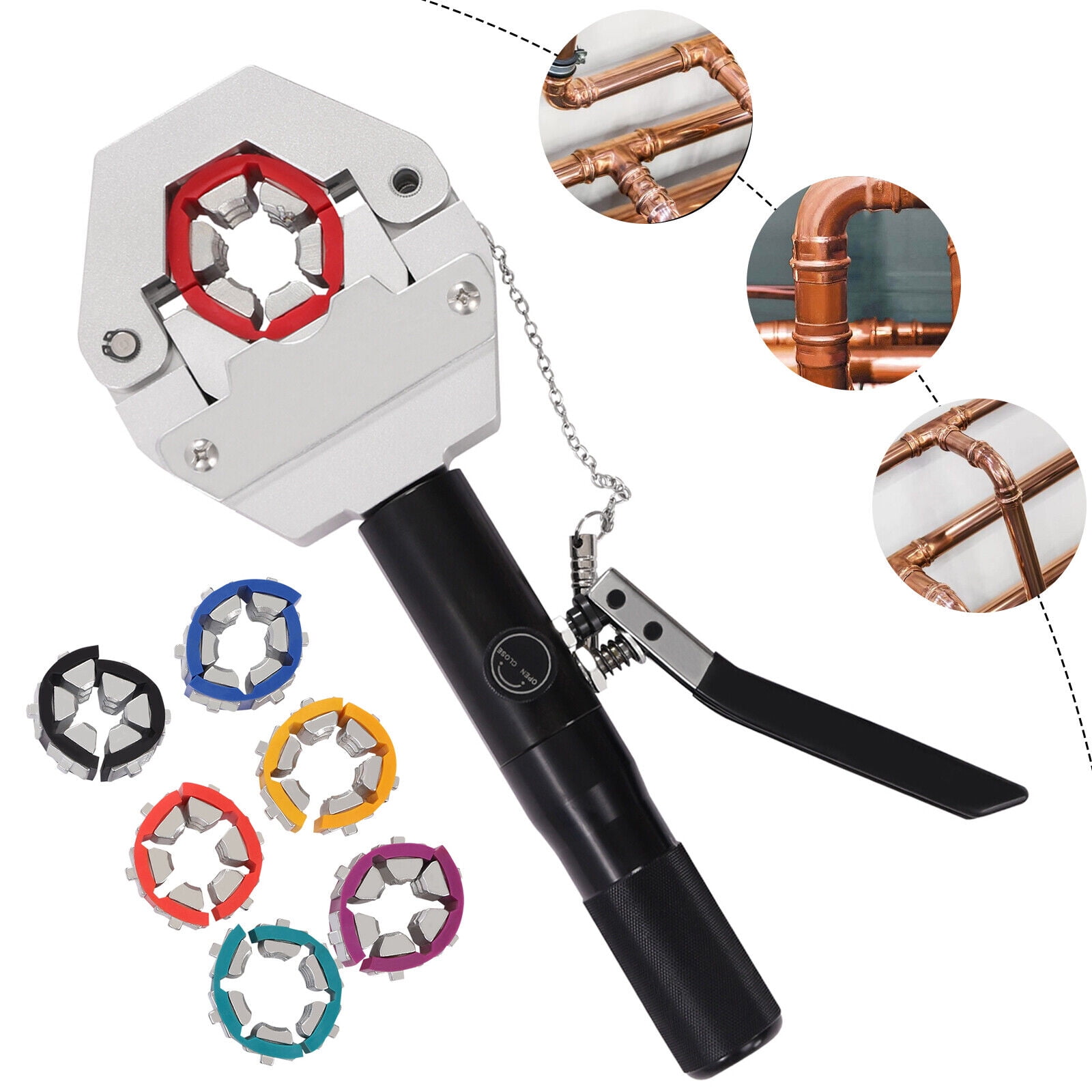 AC A/C Fuel Hose Line Crimper Crimping Tool Kit Contain #6 #8 #10 #12 ...