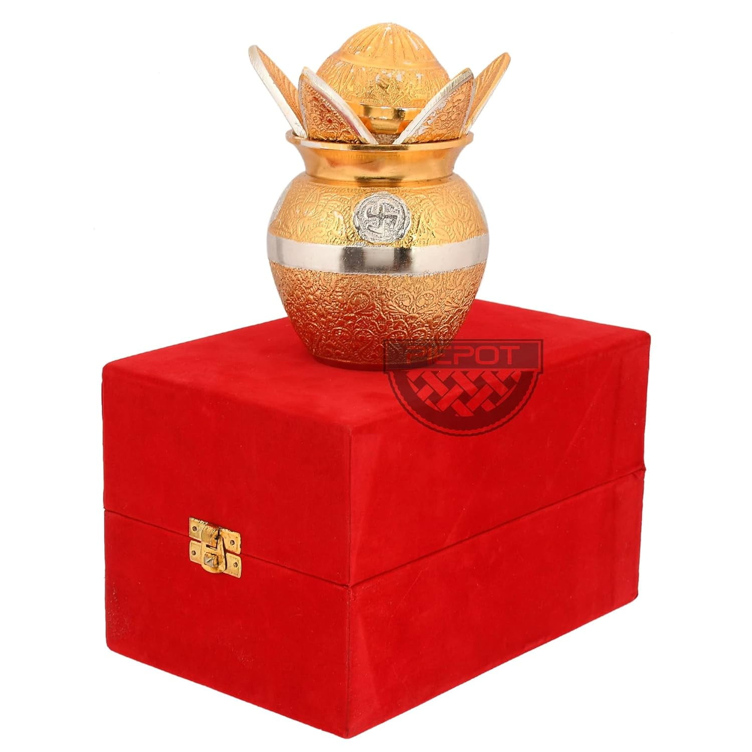 AC ANAND CRAFTS GoldSilver Plated Pooja Kalash German Silver Kalash for ...