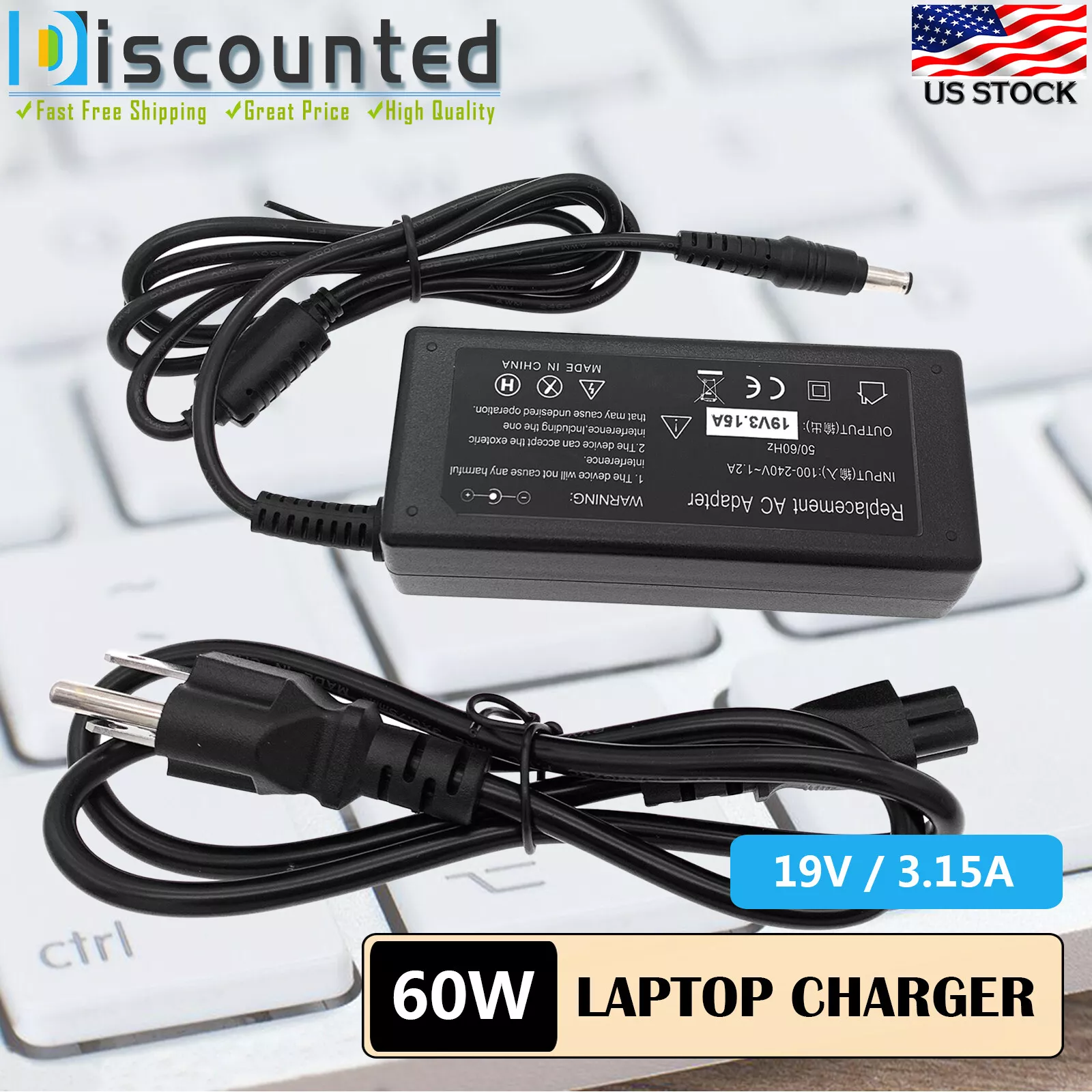 AC Adapter Charger For Samsung R580-11 NP-R580-JBB1US R580-JBB2 NP-R580 ...